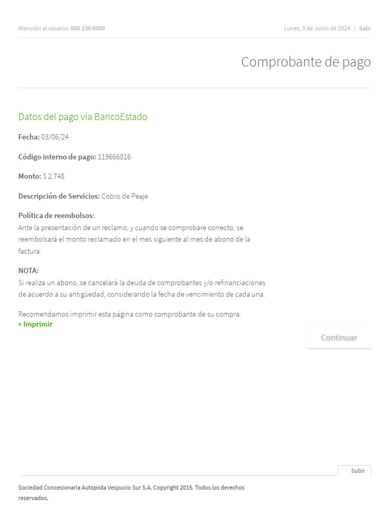 Oficina Virtual Comprobante De Pago Pdf