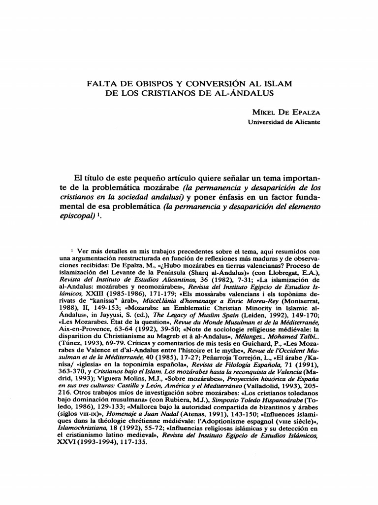 Epalza 1994 Al-Qantara | PDF | Al Andalus | obispo