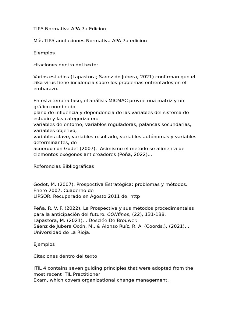TIPS Normativa APA 7a Edicion | PDF | Itil | Estilo apa