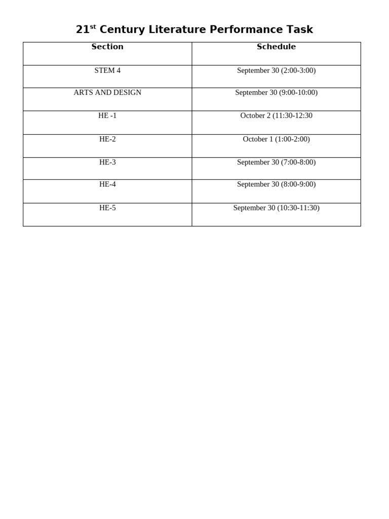 Verse Choir Schedule | PDF