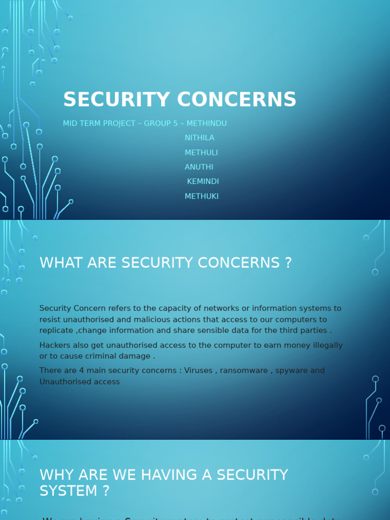 Security Concerns Project Presentation | PDF | Computers | Technology & Engineering