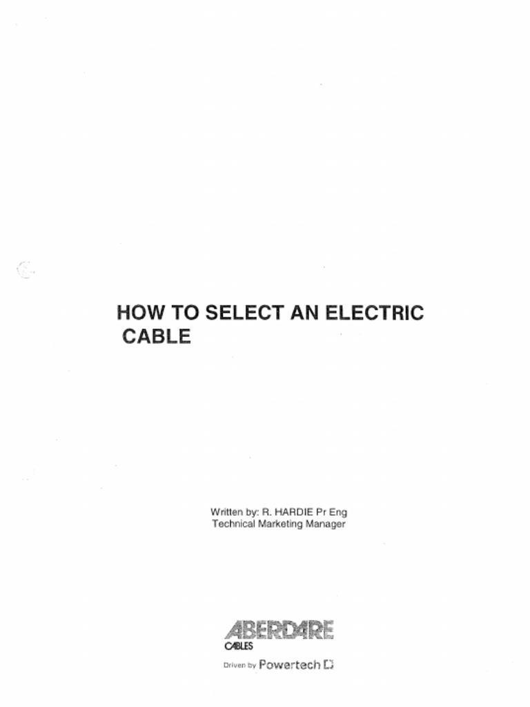 How To Select The Right Cable Pdf