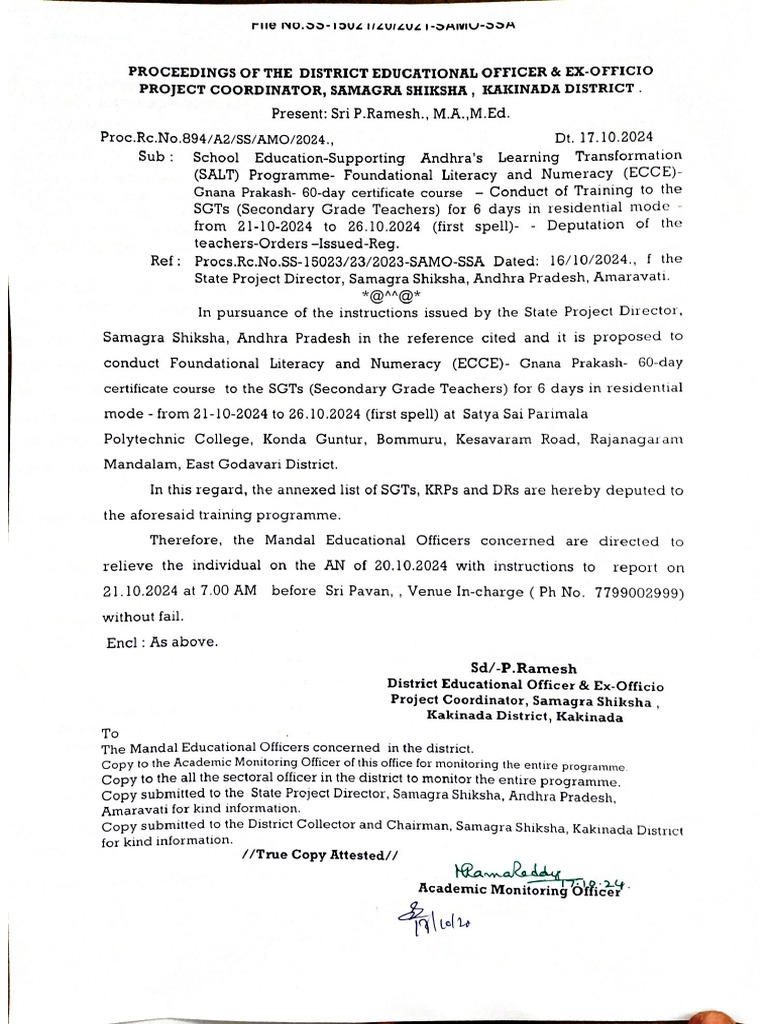 FLN Training From 21.10.24 To 26.10.24 | PDF