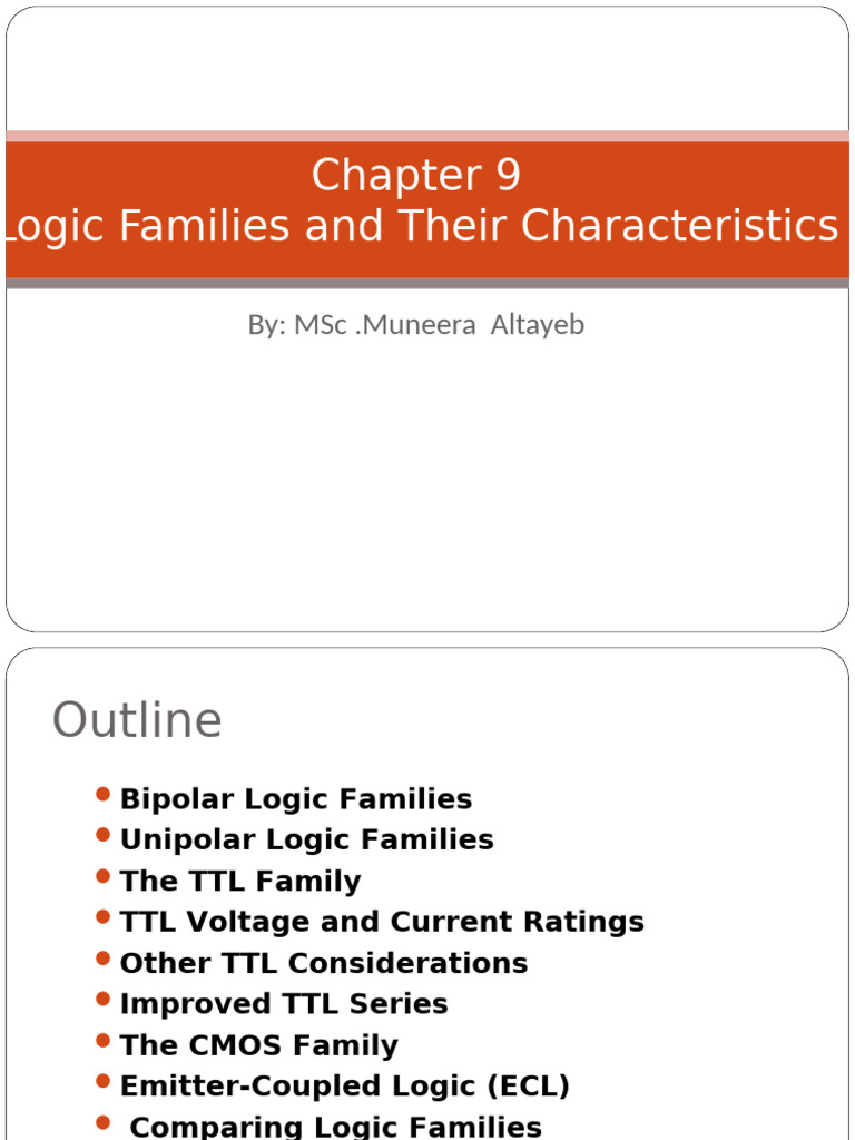 New - CH 9 Logic Families and Their Characteristics | PDF | Logic Gate | Cmos
