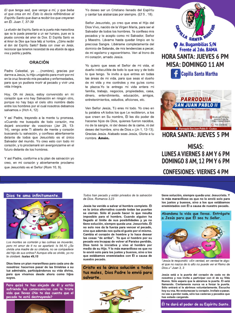 Horarios de Misas y Confesiones | PDF