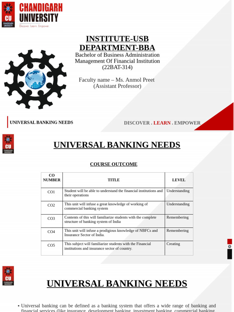 2.2.1 Universal Banking Needs | PDF | Banks | Insurance