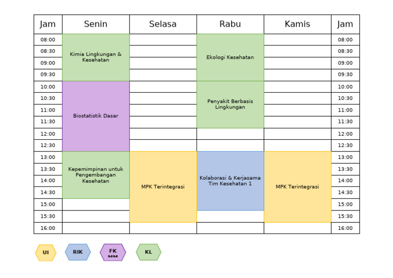 Jadwal Matkul Semester 2 | PDF