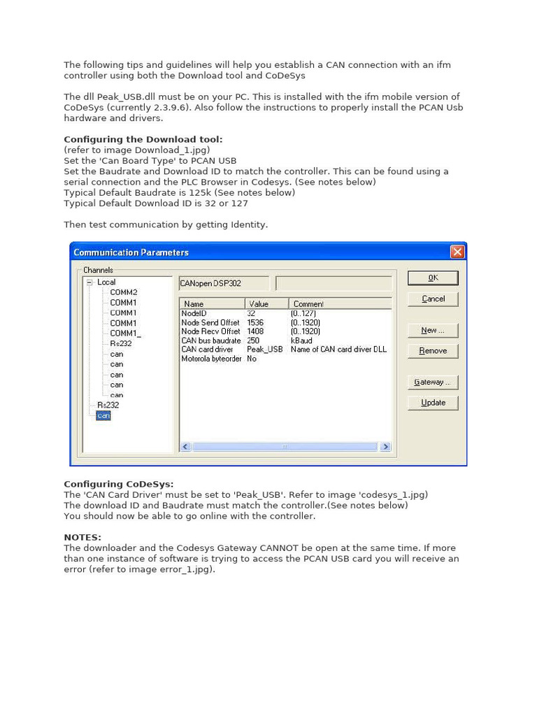 Using PCAN USB With CoDeSys and The Downloader | PDF | Booting | Operating System Families