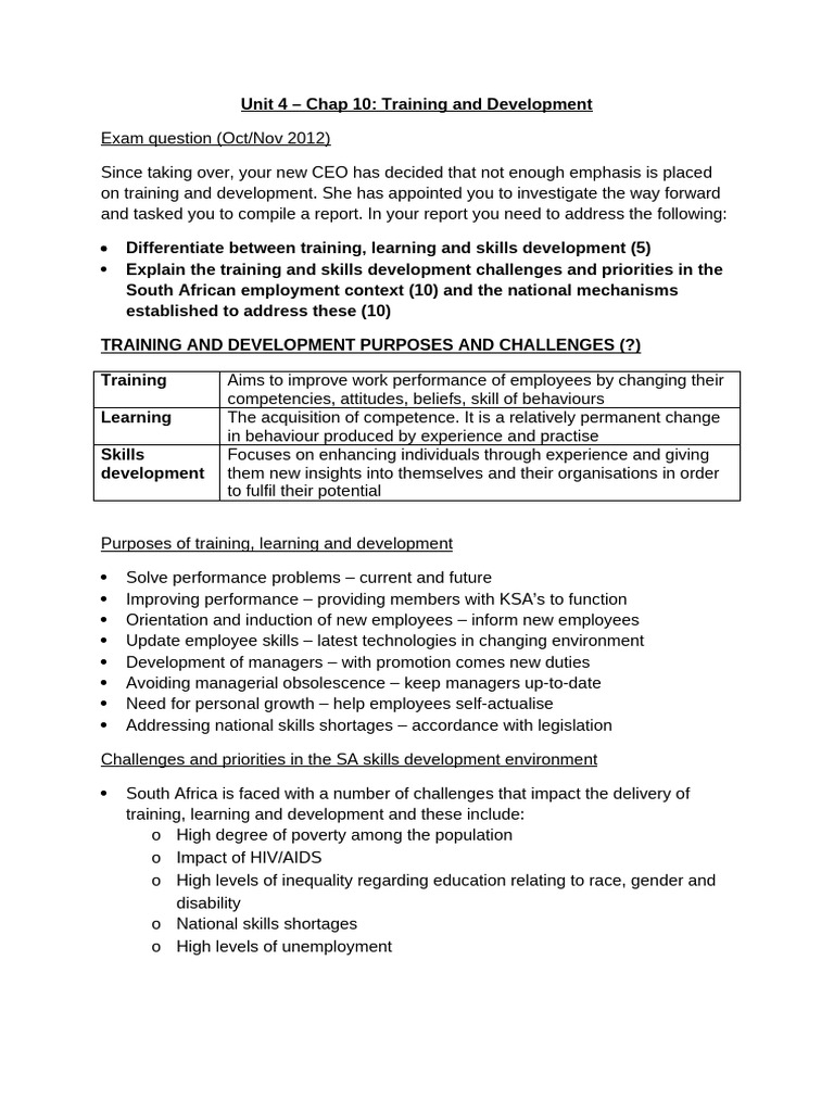 IOP 3706 Unit 4 Chap 10 ORIGINAL Training.docx | PDF | Learning | Evaluation