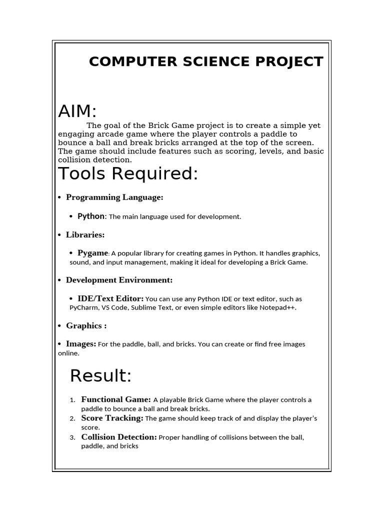 Computer Science Project | PDF