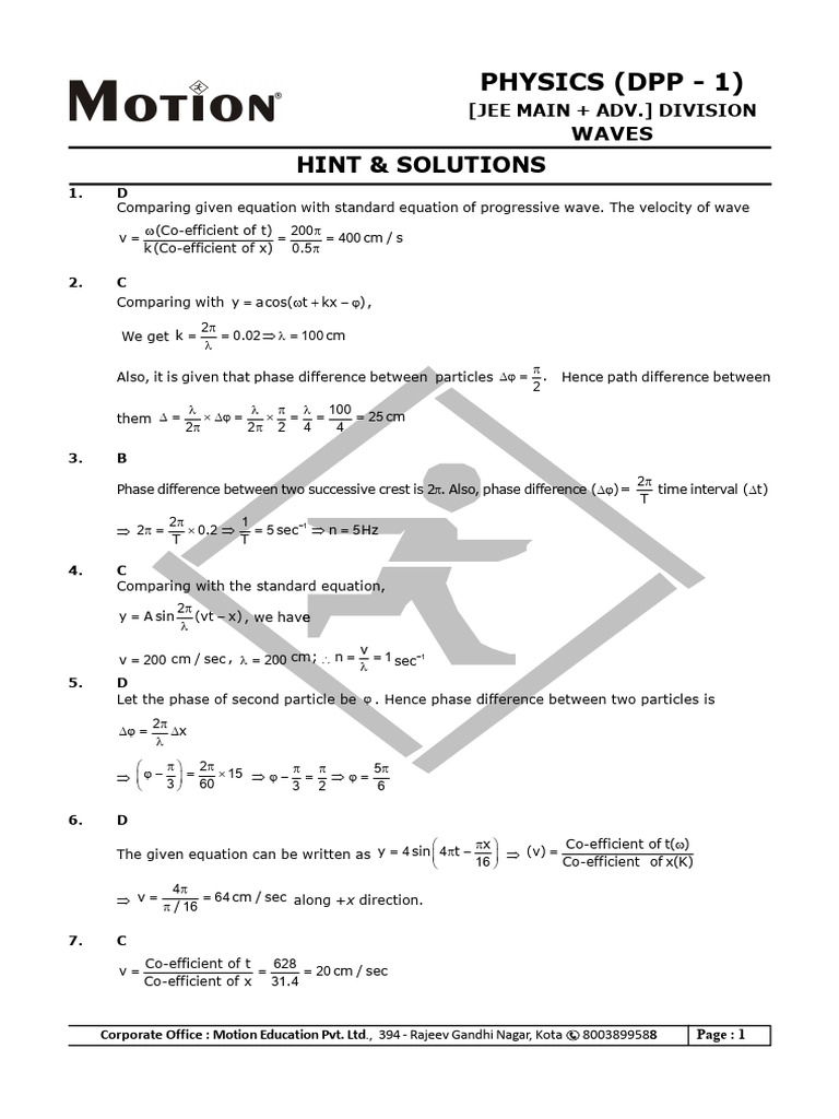 Wave DPP Sol. .p65 | PDF | Waves | Metrology