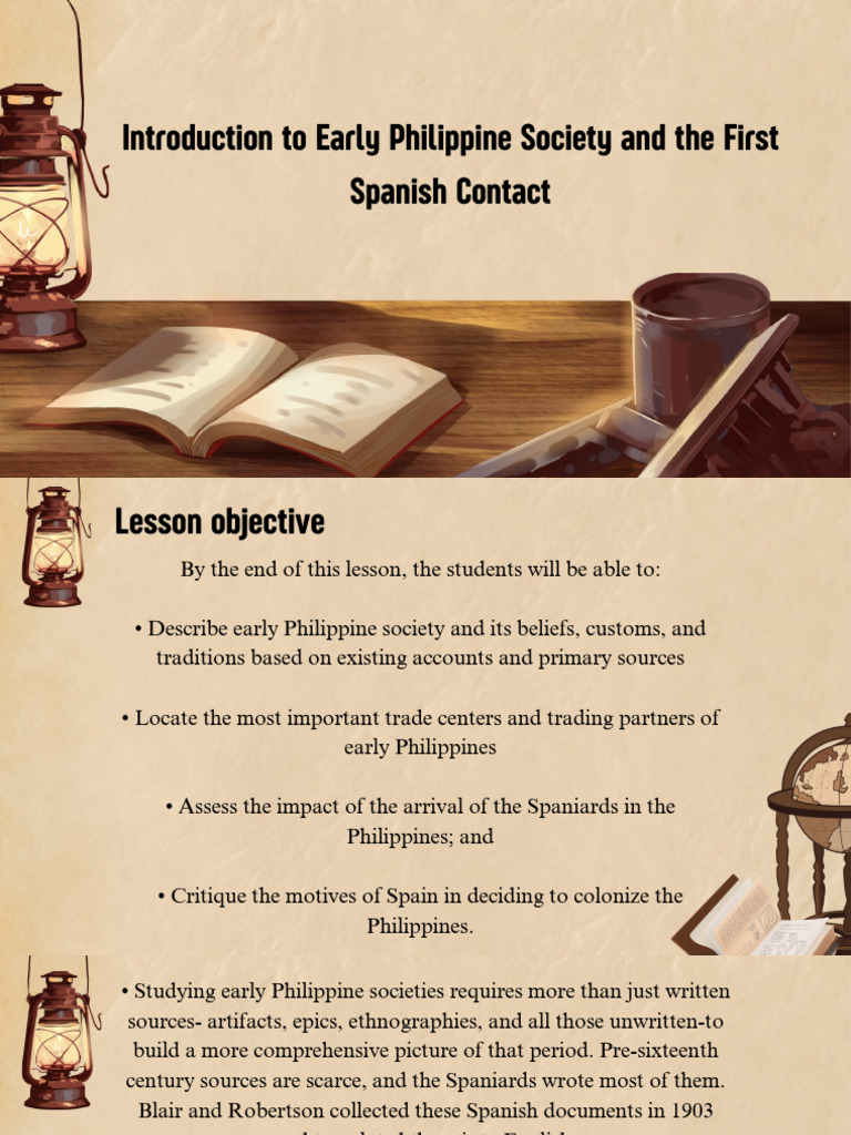 Introduction To Early Philippine Society and The First Spanish Contact ...