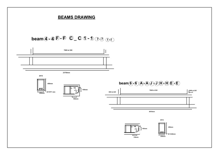 Detailed Beams Drawing Specifications | PDF