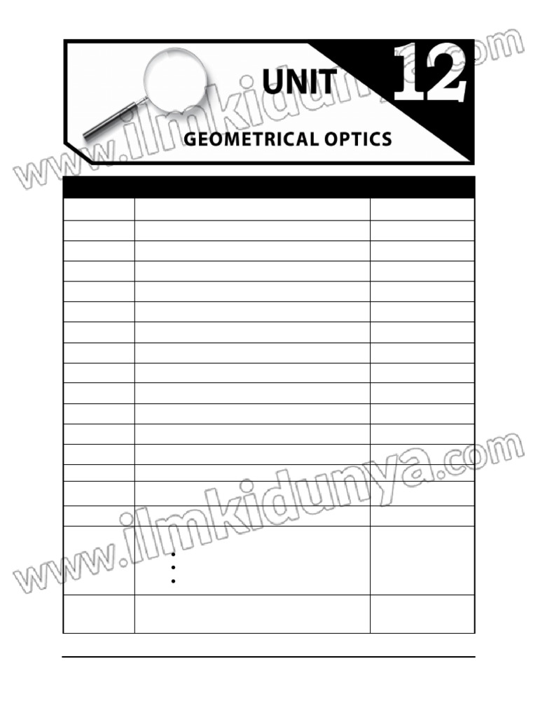 10th Class Physics Notes Review and Numerical | PDF | Refraction | Mirror