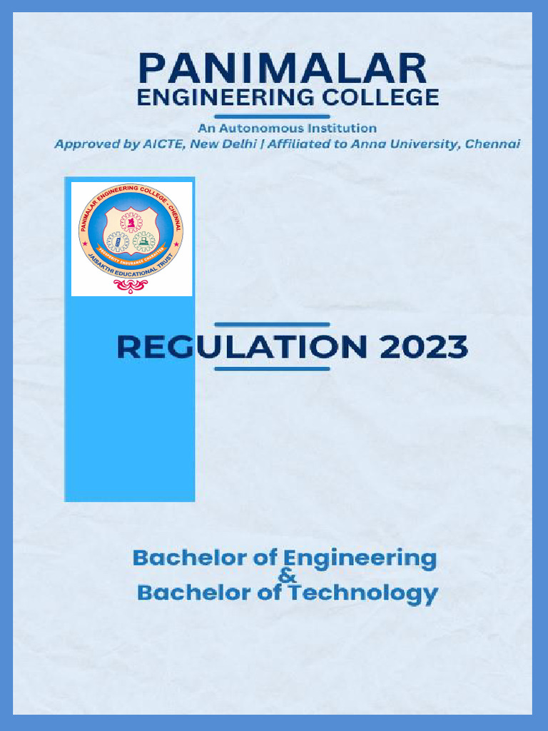 PEC B.E/B.Tech Regulations 2023 | PDF | Engineering | Academic Degree