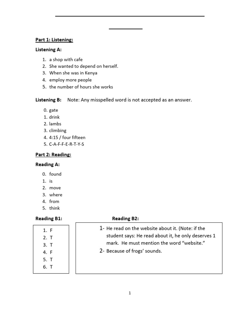 Model Answer Grade 8 2024-2025 | PDF