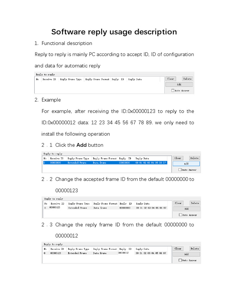 5.Software Reply Usage Description | PDF