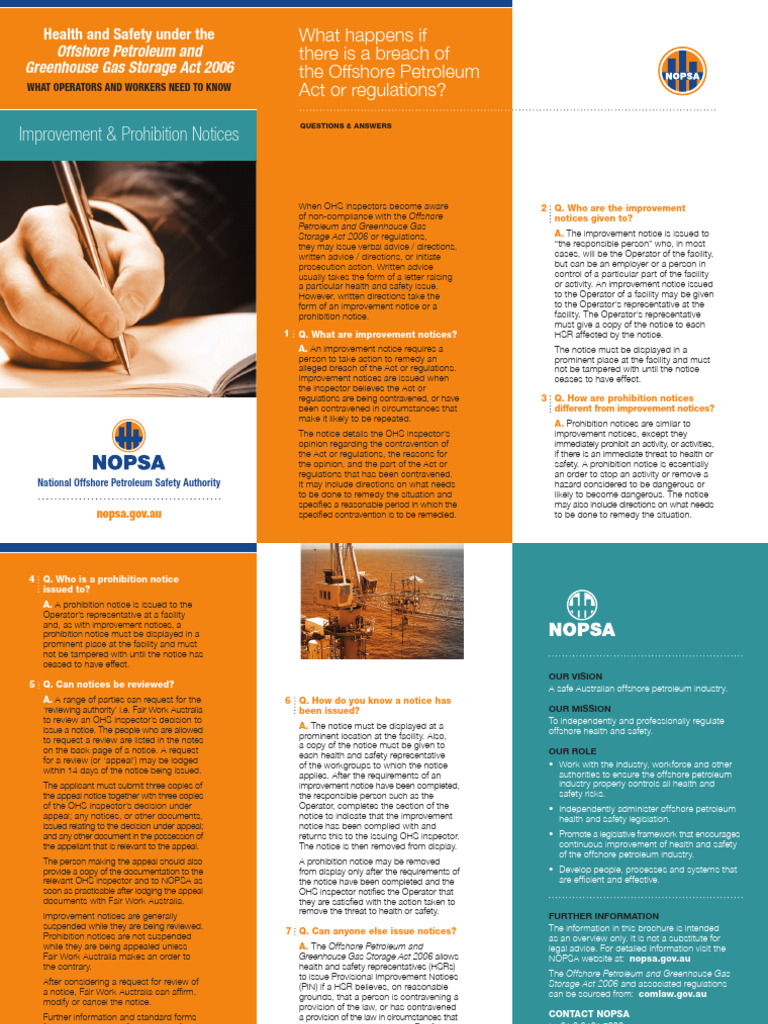 Improvement and Prohibition Notices Guide | PDF | Occupational Safety ...