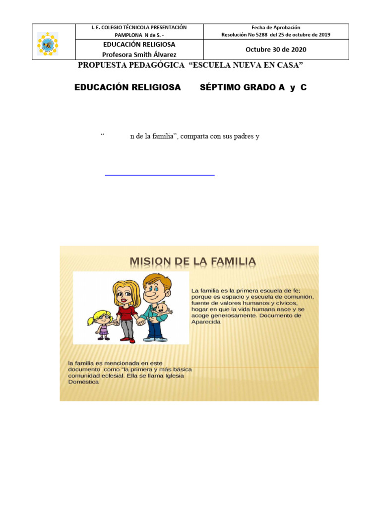 Misión Familiar en Educación Religiosa | PDF | Familia | Oración