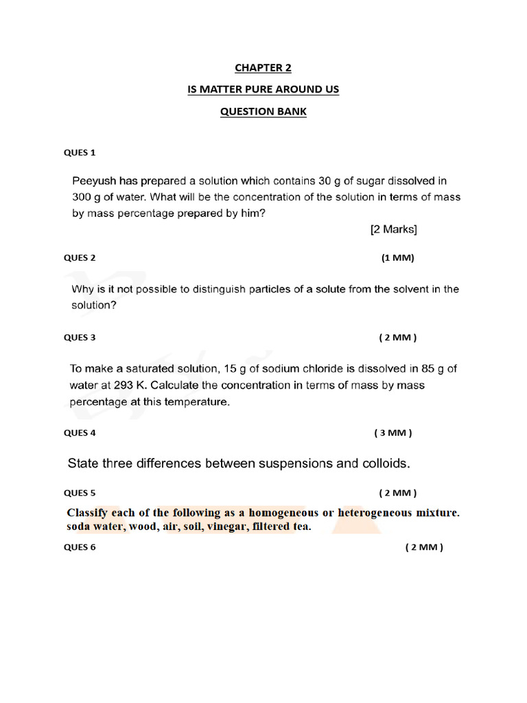 Chapter 2 Ques Bank | PDF