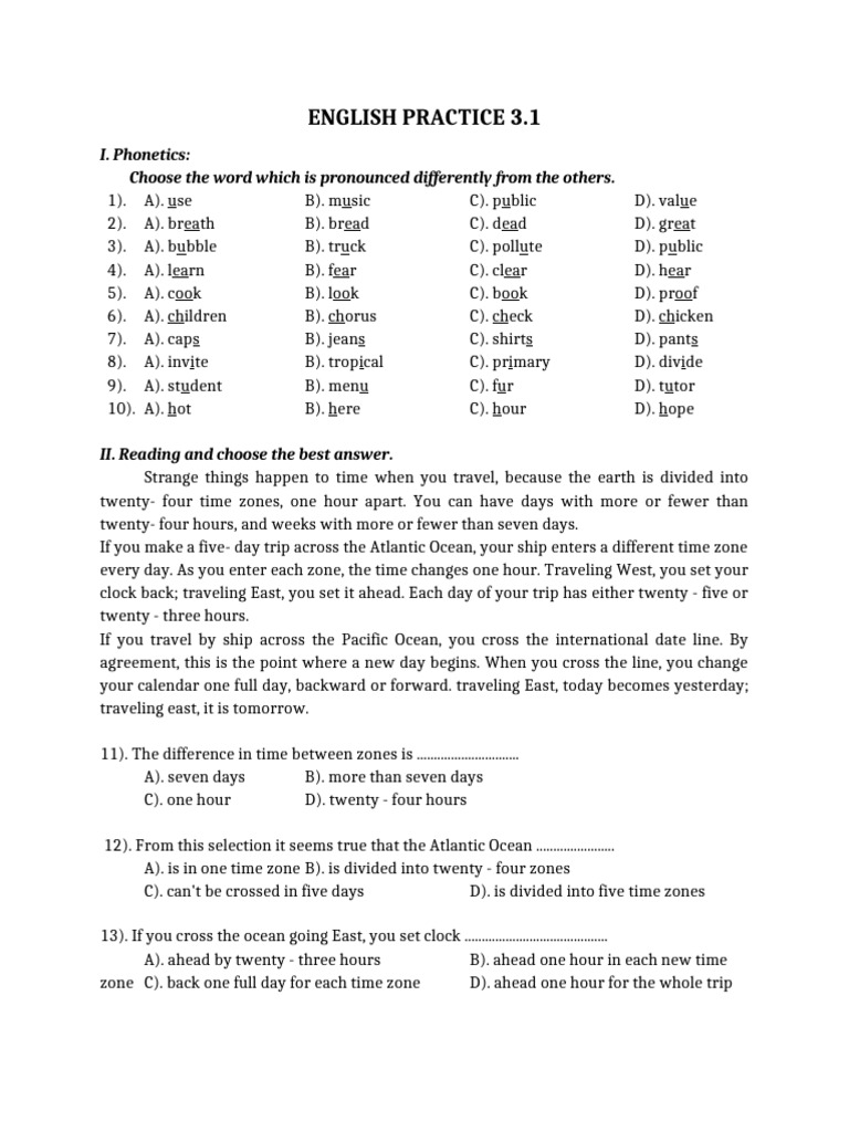 ENGLISH PRACTICE 3 | PDF | Compost