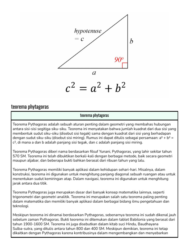 Teorema Phytagoras - by Diffit (Printable) | PDF