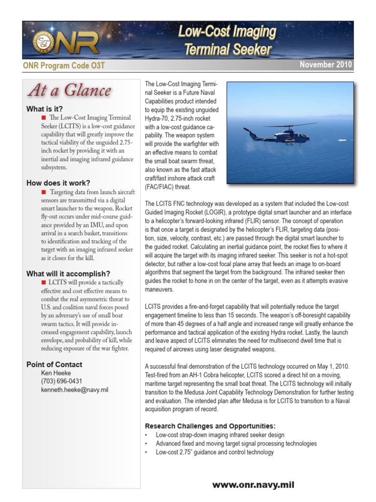 Low Cost Imaging Seeker LCITS | PDF | Military Technology | Military ...