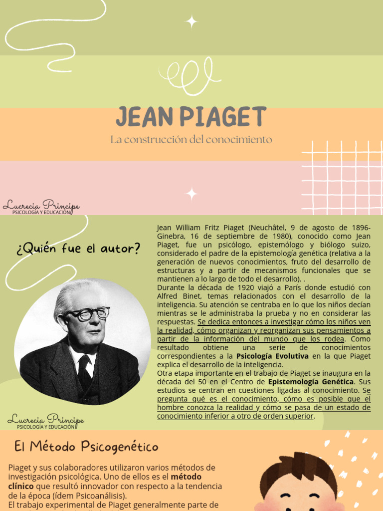 Jean Piaget: Teoría del Conocimiento Infantil | PDF | Pensamiento ...