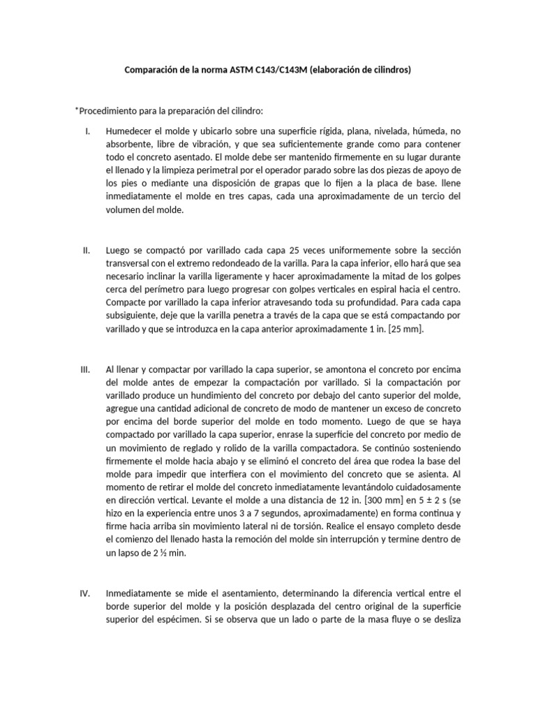 Comparación de La Norma ASTM C143 y C192 | PDF | Hormigón