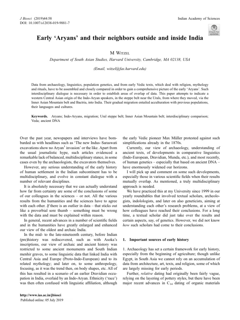 Early Aryans and Their Neighbors Outside and Inside India | PDF | Vedas | Sanskrit