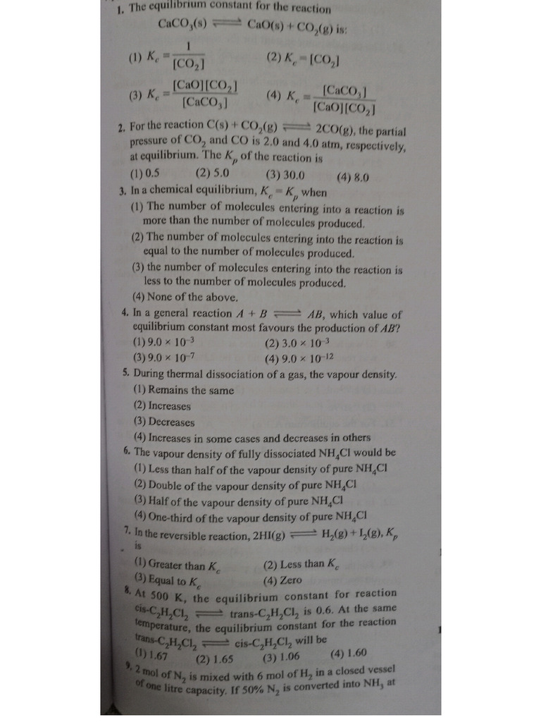Chemical Equilibrium 1 | PDF