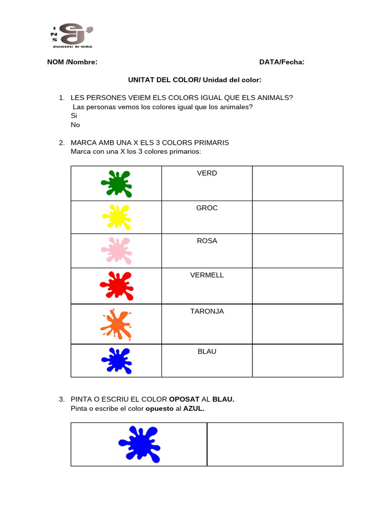 Examen Colors | PDF