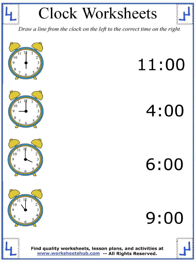 Time Worksheets 6 | PDF