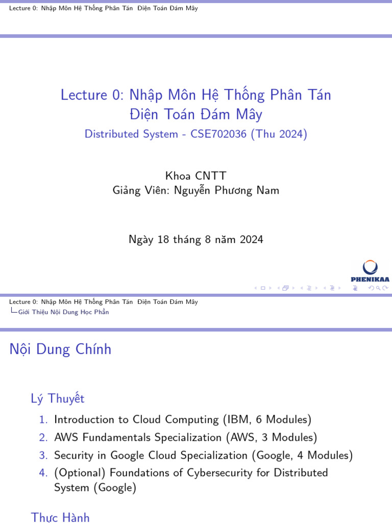 Phenikaa DistributedSystem Y24 Slides Lec0 | PDF
