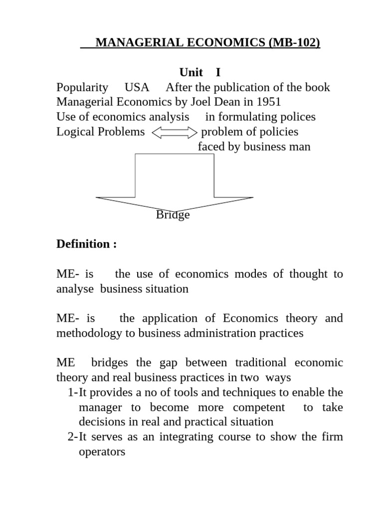 Unit - I (EFM) | PDF | Economics | Microeconomics