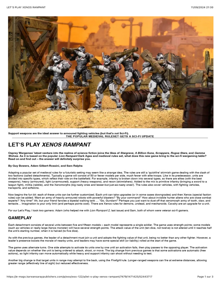 Let's Play Xenos Rampant | PDF | Infantry