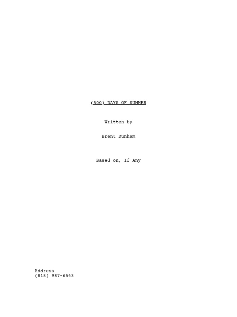 500 - DAYS - OF - SUMMER Script | PDF