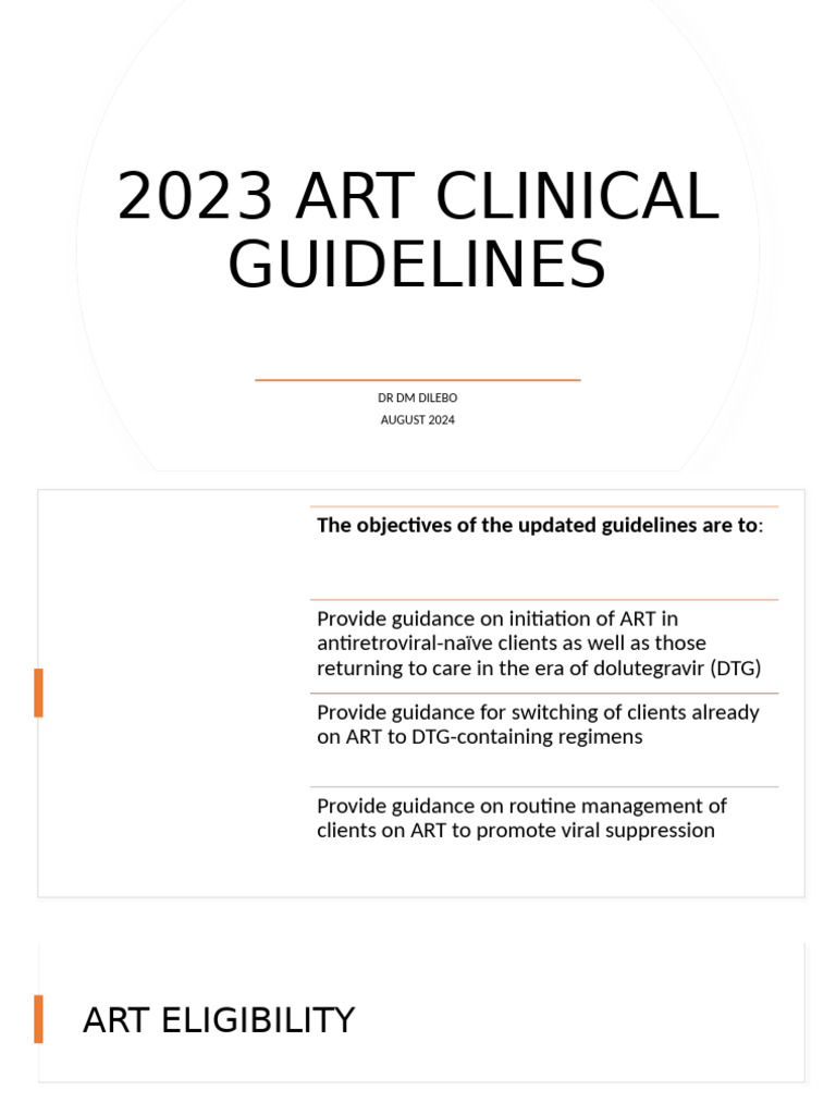 ART 2023 guidelines ppt | PDF | Tuberculosis | Hepatitis