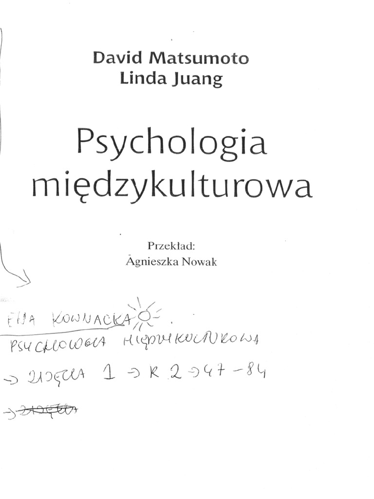 Matsumoto, Juang - Psychologia Międzykulturowa - Rozdz. 2 | PDF