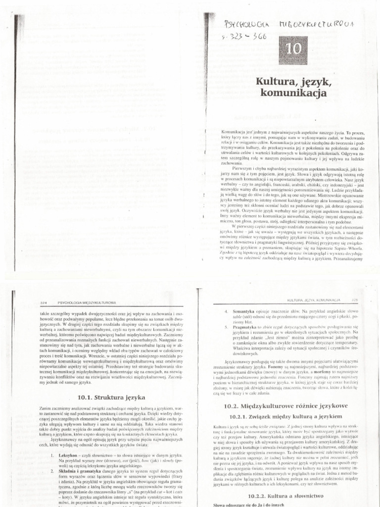 Matsumoto, Juang - Psychologia Międzykulturowa - Rozdz. 10 | PDF