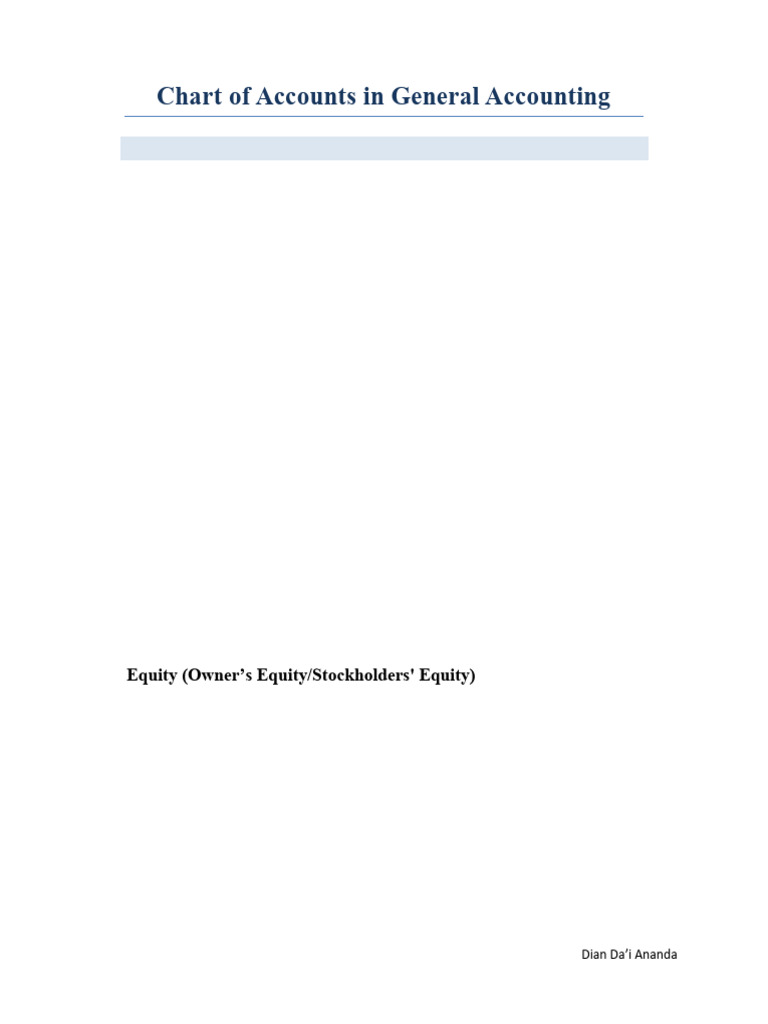 Chart of Accounts Overview | PDF | Debits And Credits | Expense