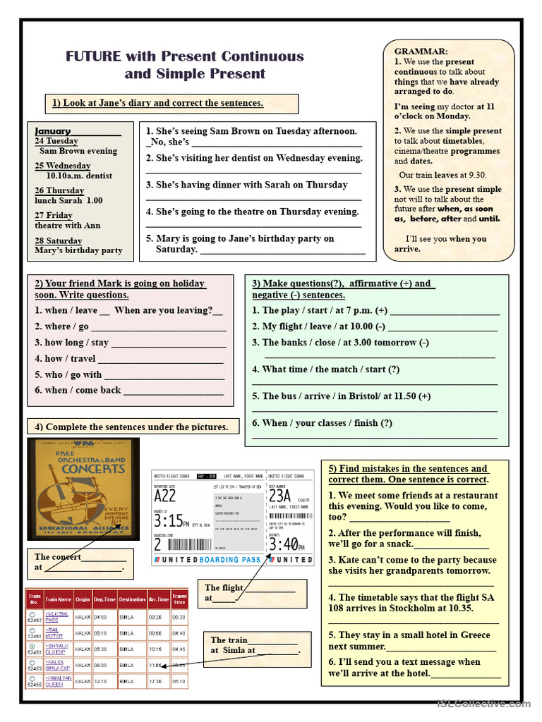 Future With Present Continuous and Simple Present | PDF