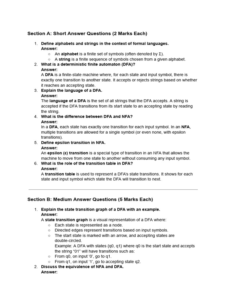 Ans Of Automata Pdf Formal Methods Theory Of Computation