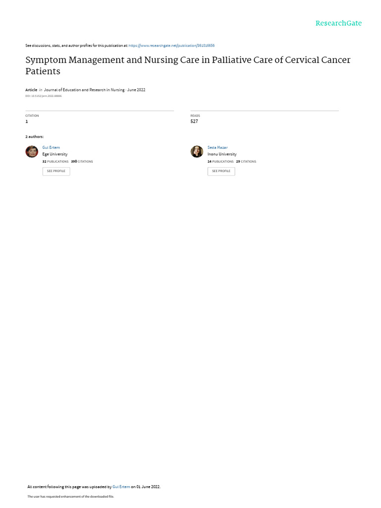 Servical Cancer | PDF | Cancer | Nausea