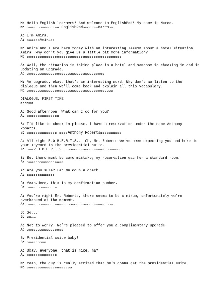 Hotel Check-In Vocabulary Lesson | PDF
