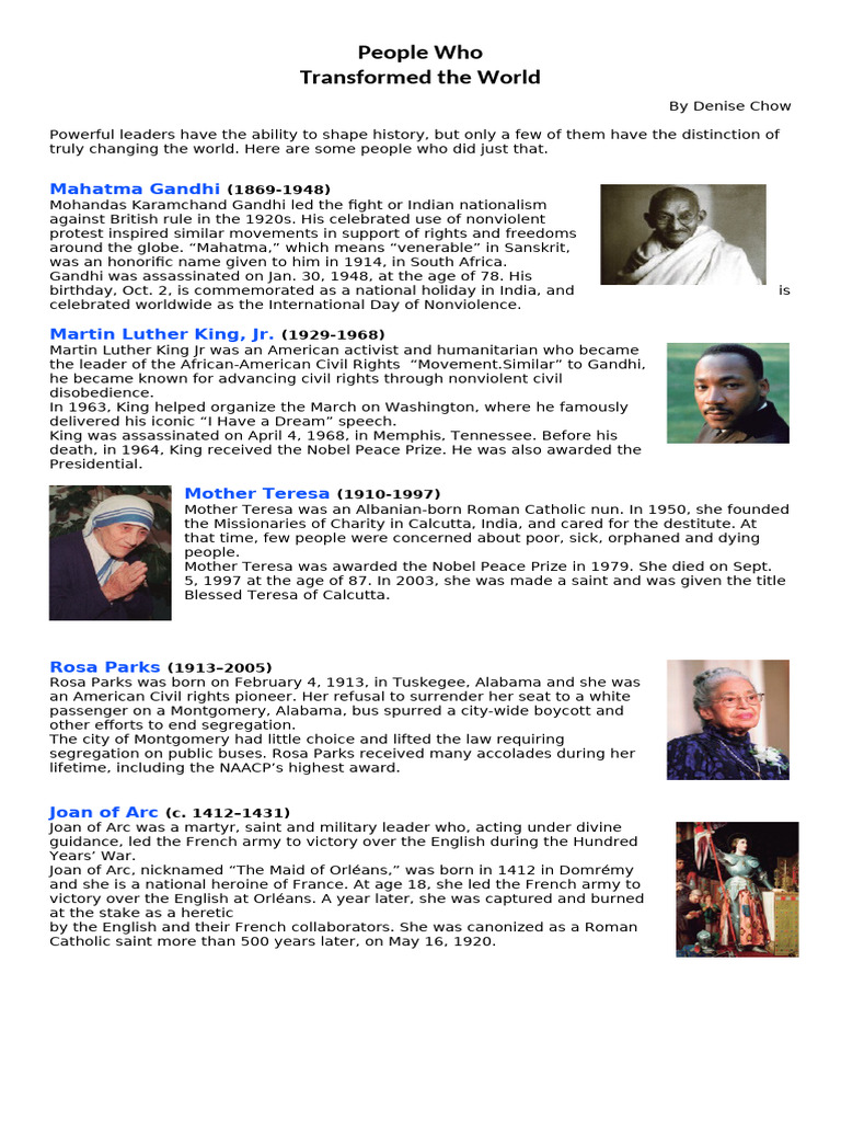 lectura 2b | PDF | Mahatma Gandhi | Joan Of Arc
