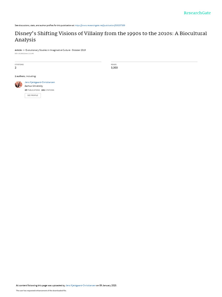 Disney Villains: Evolution and Analysis | PDF | Social Stigma | Stress ...