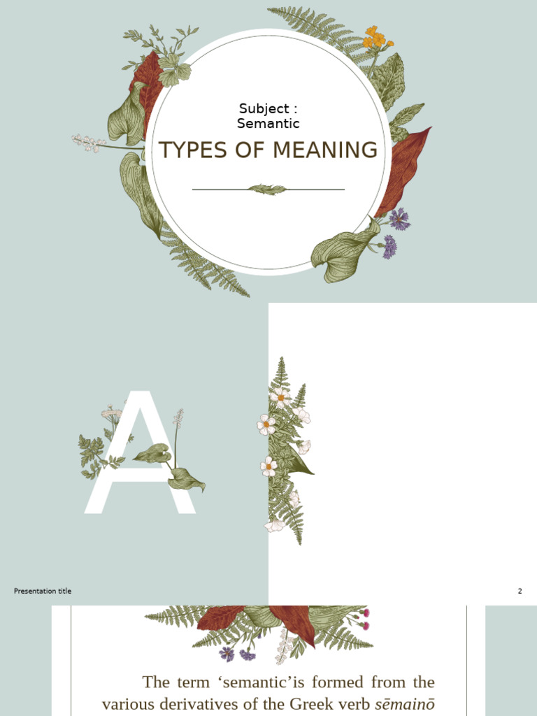 Types of Meaning | PDF | Semantics | Human Communication