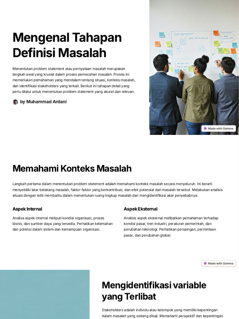Mengenal Tahapan Definisi Masalah | PDF