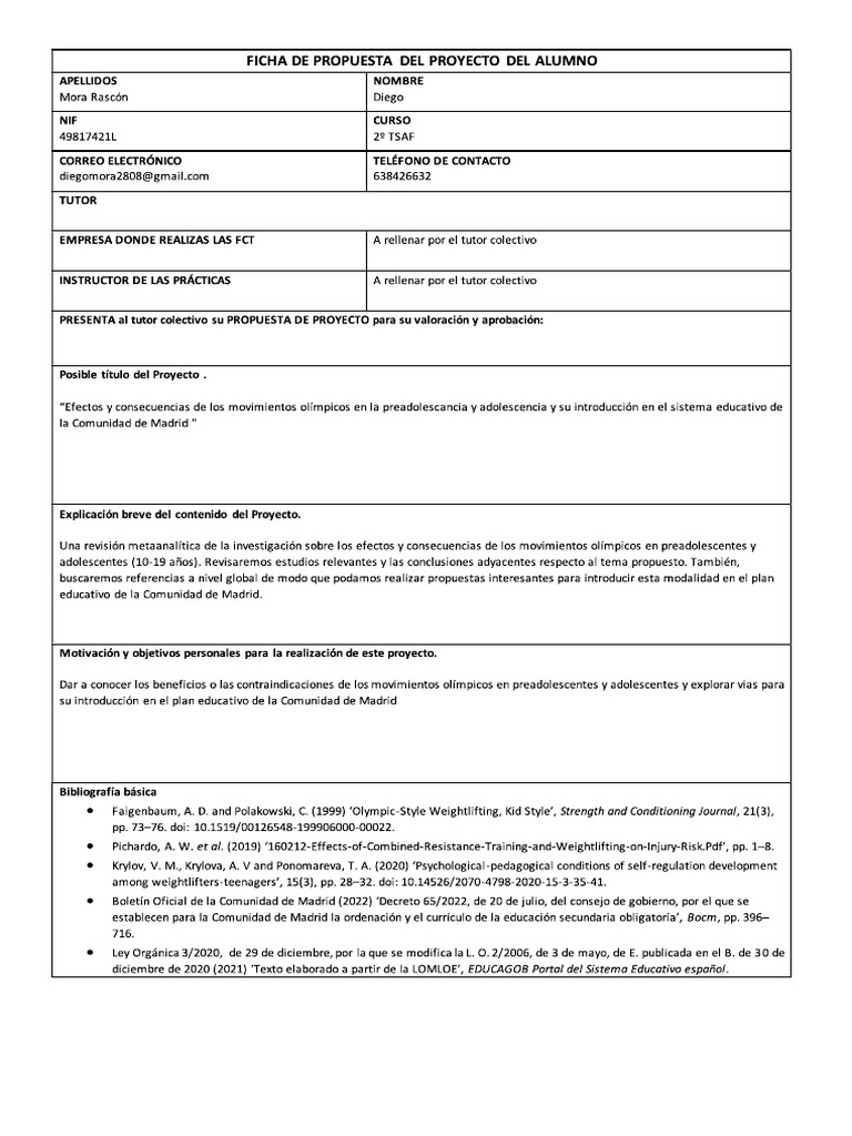 Propuesta Anteproyecto Diego Mora Rascon | PDF